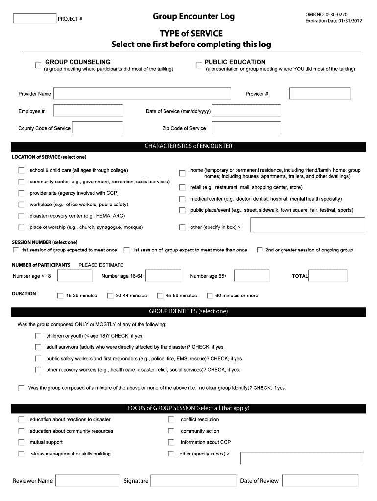 Fillable Online ccpdata Group Encounter Log Fax Email Print - pdfFiller