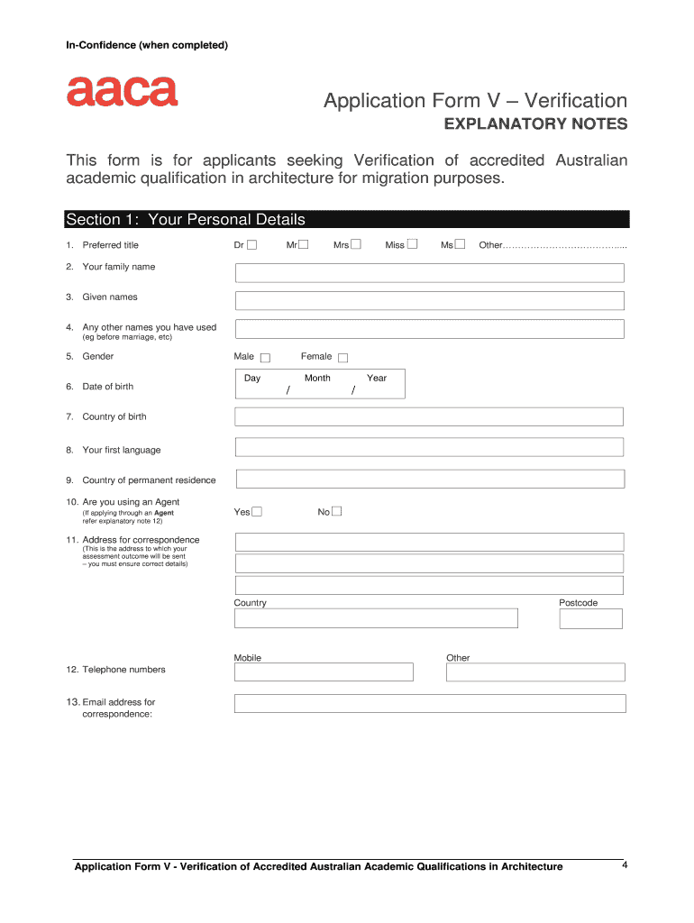 Fillable Online Application Form V Verification Fax Email Print - pdfFiller