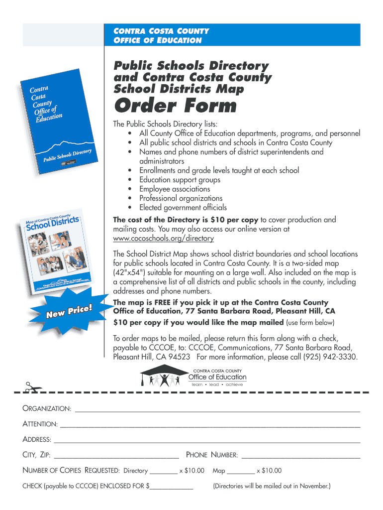 Fillable Online cccoe k12 ca Public Schools Directory and Contra Costa ...