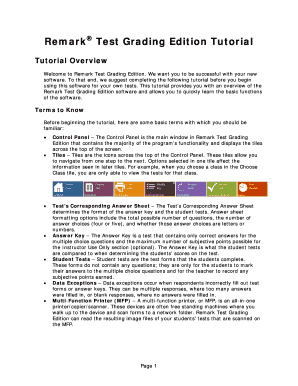 Fillable Online Remark Test Grading Edition Tutorial Fax Email Print ...