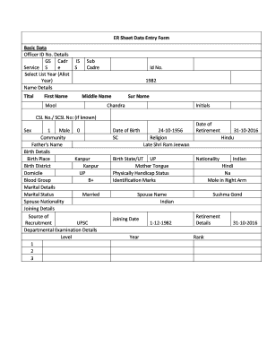 Fillable Online cgwb gov ER Sheet Data Entry Form Basic Data - cgwb gov ...