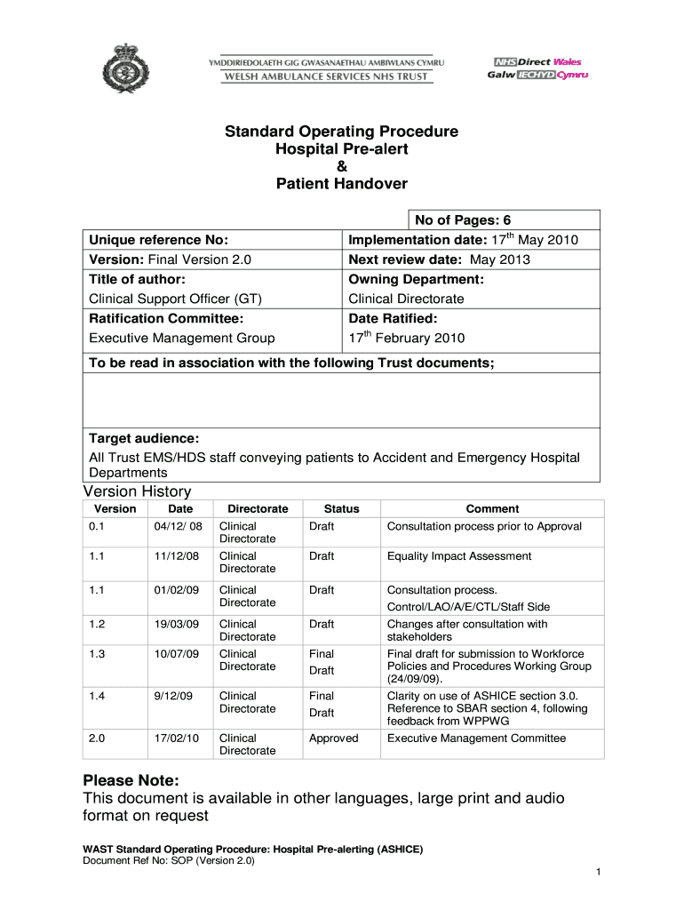 Fillable Online Hospital Pre-alert Fax Email Print - pdfFiller
