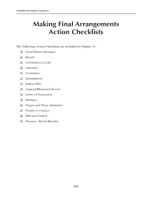 Fillable Online americanbar Checklist for Family Caregivers Fax Email Print - pdfFiller