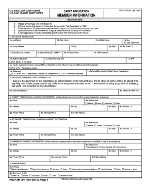 Fillable Online dcdivnscc Cadet Application Form - District of Columbia ...