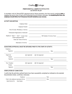 Fillable Online chaffey PROFESSIONAL GROWTH INITIATIVE Fax Email Print ...