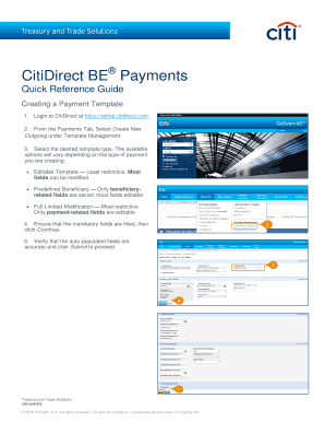 Fillable Online CitiDirect BE Payments Fax Email Print - pdfFiller