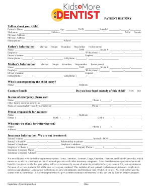 Fillable Online to download New Patient Form - Kids N More Dental Fax ...