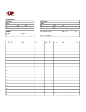 Fillable Online thesportsfactory TSF Team Roster Form ...