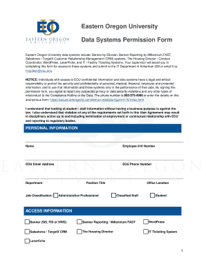 Fillable Online eou Data Systems Permission Form Fax Email Print ...