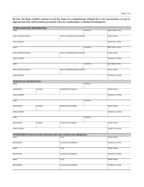 Fillable Online csuchico WHISTLEBLOWER COMPLAINT REPORT Fax Email Print ...