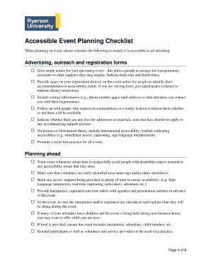 Fillable Online Accessible Event Planning Checklist Fax Email Print ...