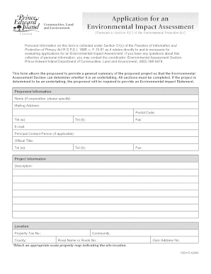 Fillable Online Environmental Impact Assessment Application Form Fax ...