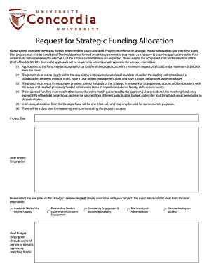 Fillable Online Request for Strategic Funding Allocation Fax Email ...