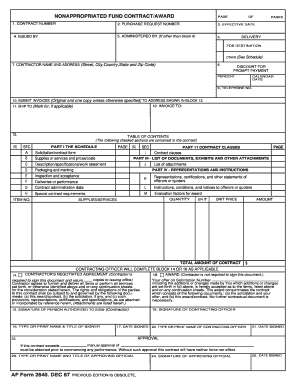 Fillable Online Nonappropriated Fund Contract/Award. V1, PDF Fax Email ...