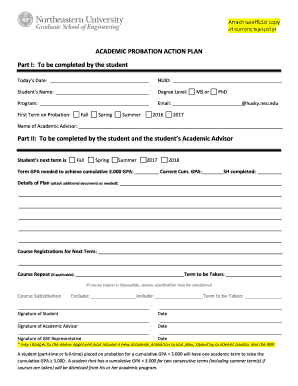Fillable Online coe neu ACADEMIC PROBATION ACTION PLAN v.8.18.15 Final.docx Fax Email Print ...