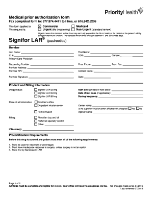 Fillable Online Medical Prior Authorization Form. Request determination ...