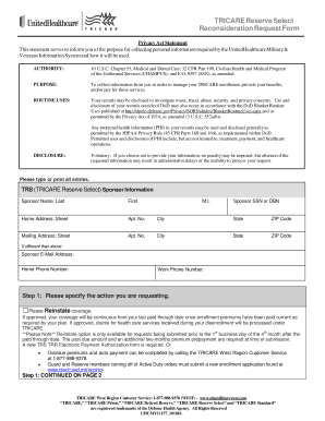 Fillable Online TRICARE Reserve Select Fax Email Print - pdfFiller