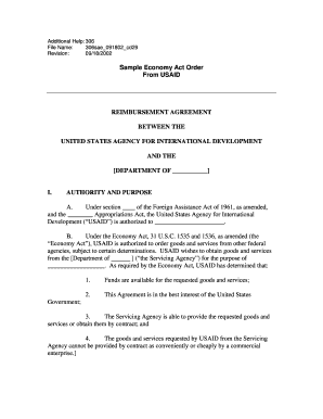Fillable Online usaid Sample Economy Act Order From USAID - usaid Fax ...