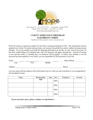 Fillable Online hopecounselingcenter CAP APPLICATION.docx Fax Email ...