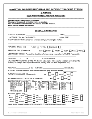 Fillable Online uscg e-AVIATION INCIDENT REPORTING AND ACCIDENT ...