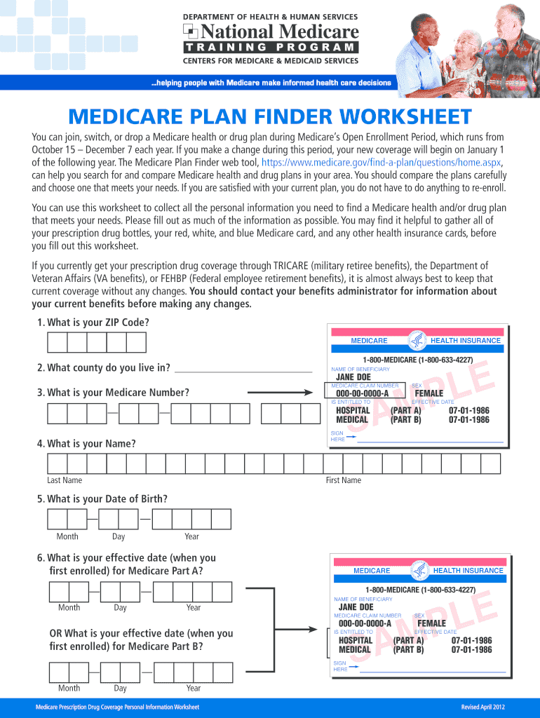 Fillable Online illinois MEDICARE PLAN FINDER WORKSHEET Fax Email Print ...