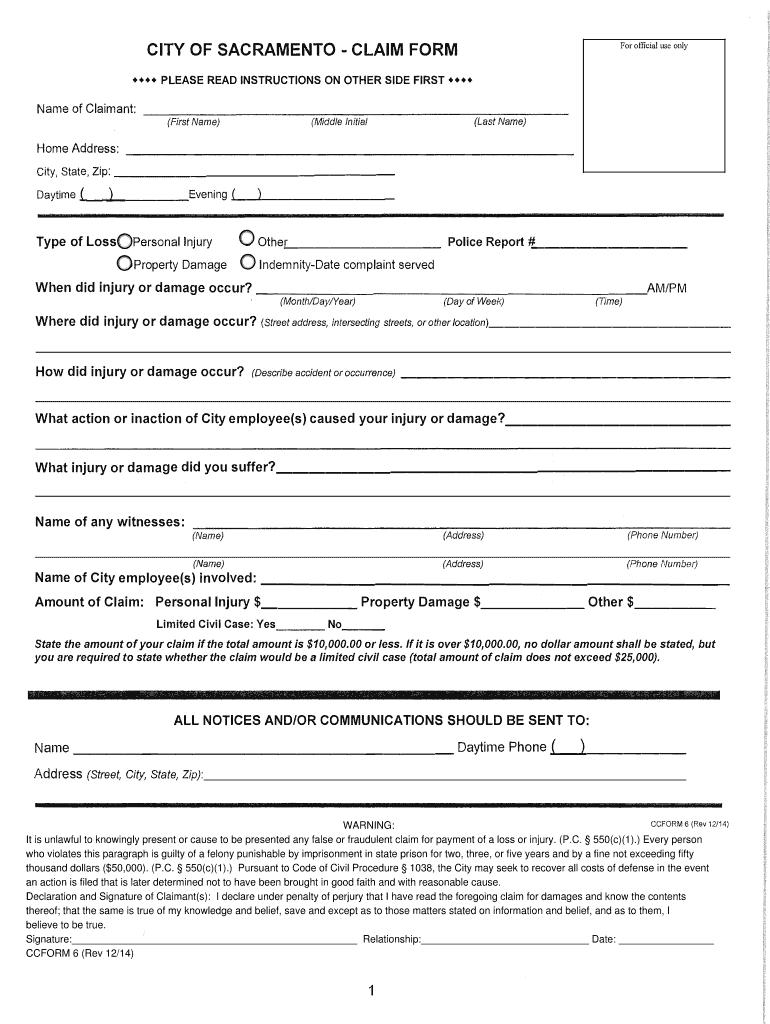 California claim injury: Fill out & sign online | DocHub