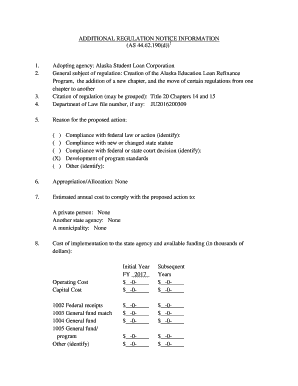 Fillable Online ADDITIONAL REGULATION NOTICE INFORMATION Fax Email ...