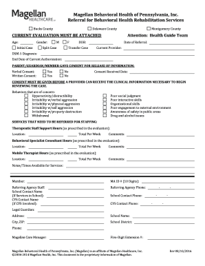 Fillable Online Referral for BHRS services Fax Email Print - pdfFiller