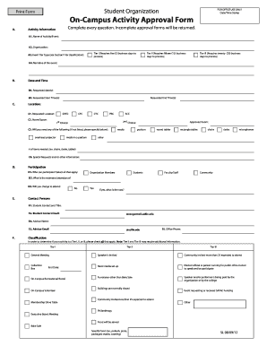 Fillable Online collin On-Campus Activity Approval Form Fax Email Print - pdfFiller