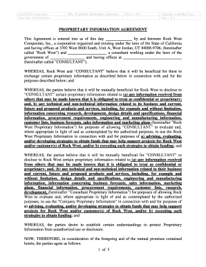 Fillable Online Proprietary Information Agreement. PIA - Two-Way ...