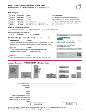 Fillable Online fruchthandel FRUIT LOGISTICA Exhibition Guide 2017 kostenlos verteilt an ... Fax ...