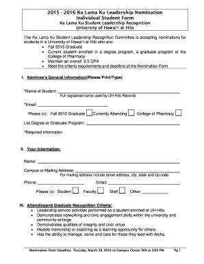 Fillable Online hilo hawaii Individual Student Form Fax Email Print ...