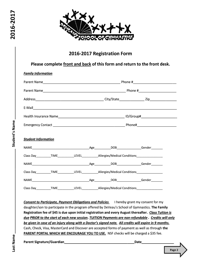 Fillable Online Last Name Student s Name Fax Email Print - pdfFiller