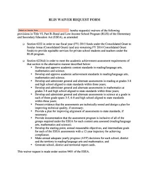 Fillable Online www2 ed 2016 RLIS Waiver Request Form (PDF) Fax Email Print - pdfFiller