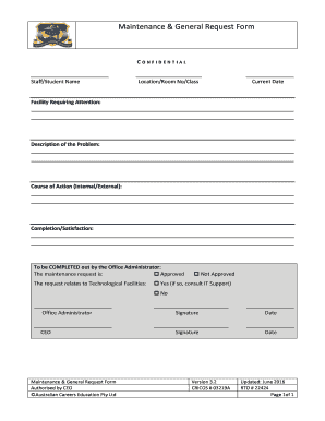 Fillable Online ace vic edu Maintenance & General Request Form ...