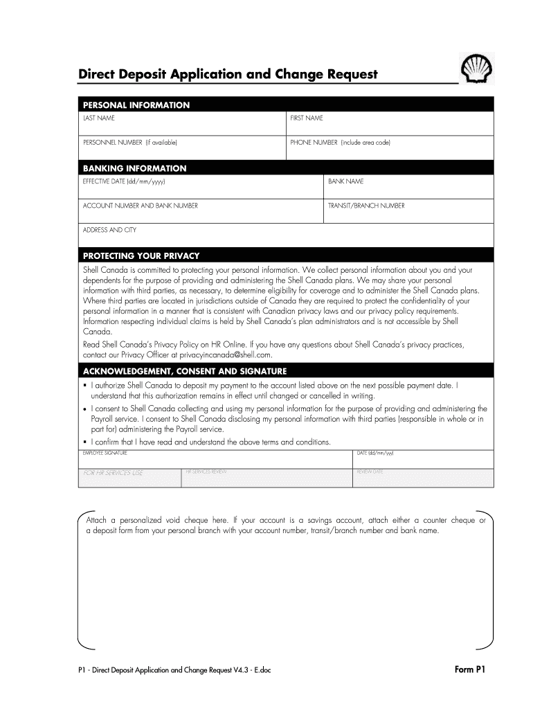 Fillable Online Direct Deposit Application and Change Request Fax Email ...