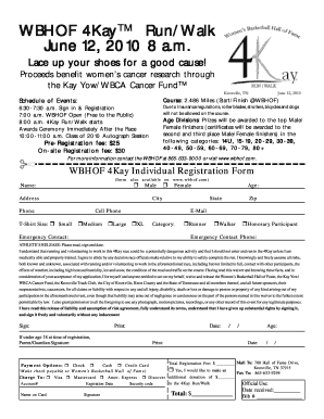 Fillable Online 4Kay Run/Walk Fax Email Print - pdfFiller