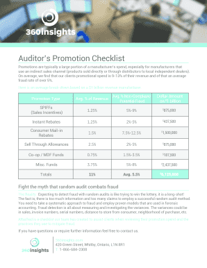 Fillable Online Auditors Promotion Checklist Fax Email Print - pdfFiller