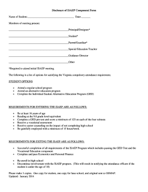 Fillable Online Disclosure of ISAEP Component Form Fax Email Print ...