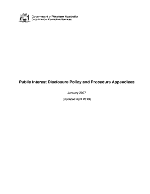 Fillable Online Public Interest Disclosure Policy and Procedure ...
