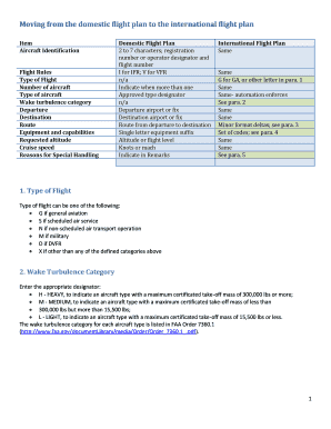 Fillable Online Moving from the domestic flight plan to the ...