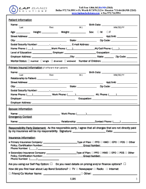 Fillable Online Download patient forms here (PDF) - Lap Band Solutions ...