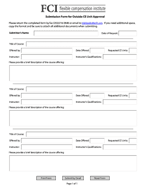 Fillable Online ecfc Submission Form for Outside CE Unit Approval Fax ...