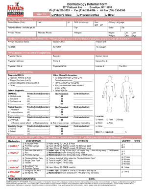 Fillable Online Dermatology Referral Form - Kings Pharmacy Fax Email ...