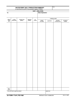 Fillable Online apd army WATER POINT DAILY PRODUCTION SUMMARY. DA FORM ...