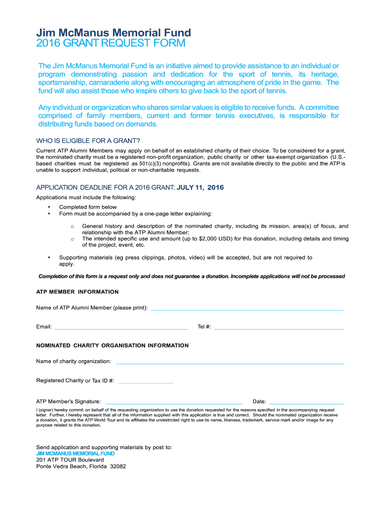 Fillable Online Jim McManus Memorial Fund Fax Email Print - pdfFiller