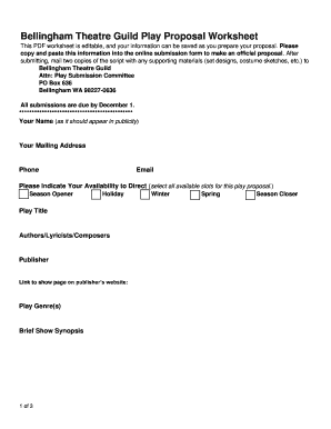 Fillable Online Play Submission Form .pages Fax Email Print - pdfFiller