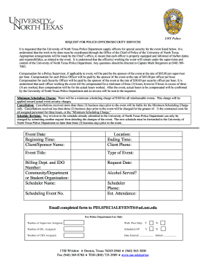 Fillable Online police unt UNT Police Fax Email Print - pdfFiller