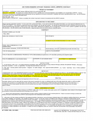 Fillable Online AIR FORCE RESERVE OFFICER TRAINING CORPS (AFROTC ...