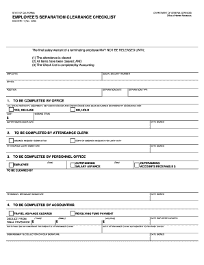 Fillable Online documents dgs ca Employee Separation Clearance ...